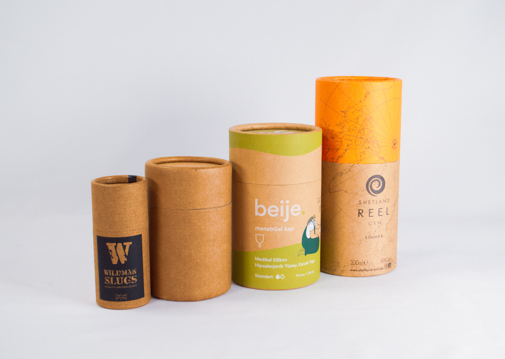Brown & White Kraft Cardboard Tubes - Comet Packaging